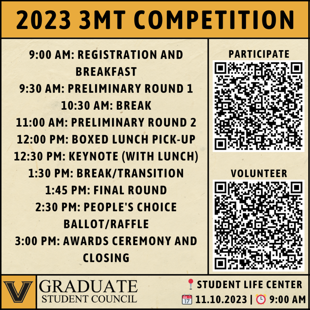Graduate Student Council presents 3MT Competition | BRET Career ...