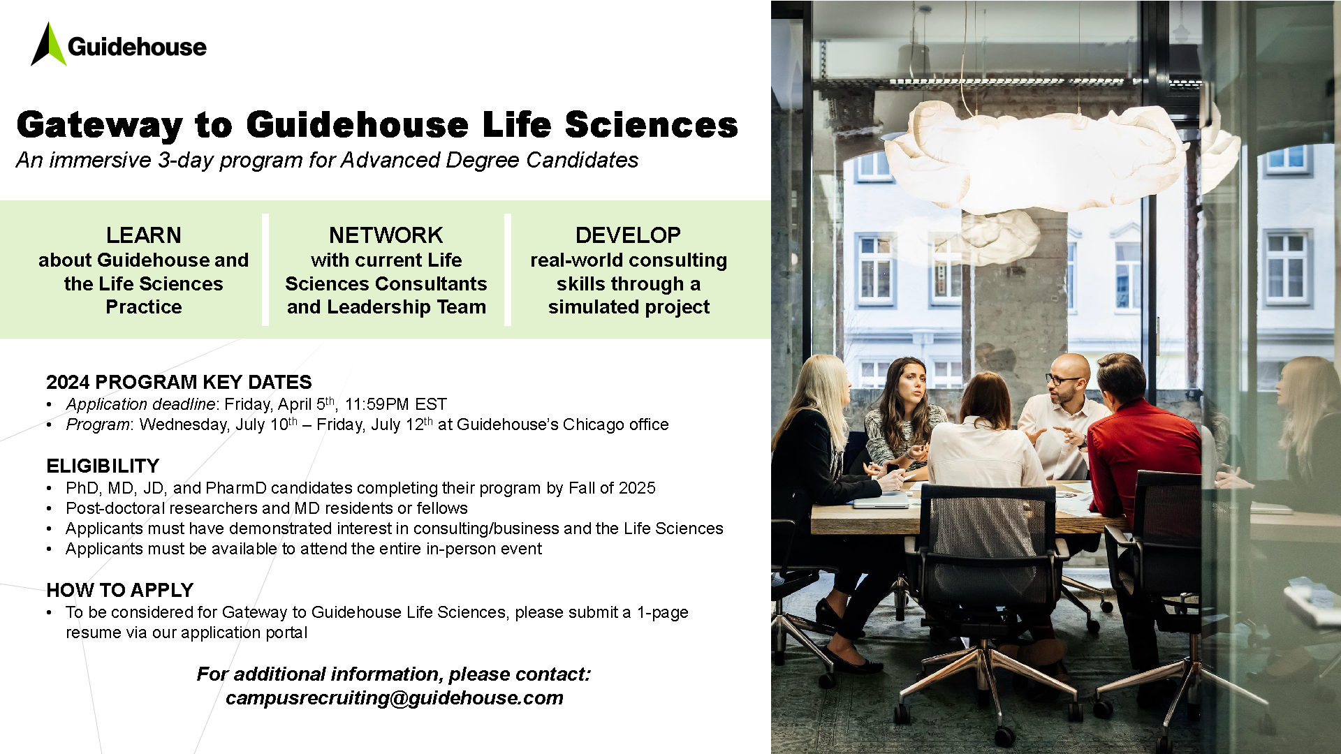 Gateway to Guidehouse Life Sciences consulting summer program accepting apps | BRET Career ...
