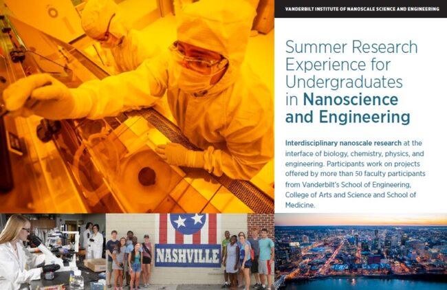 Apply now for summer 2024 VINSE NSF-REU program in nanoscience and ...
