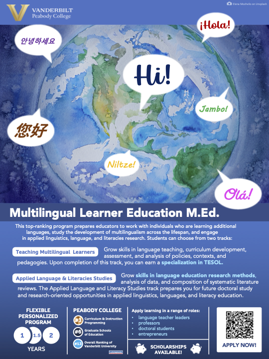 Multilingual Learner Education M.Ed., Major, and Minor | Shannon M. Daniel