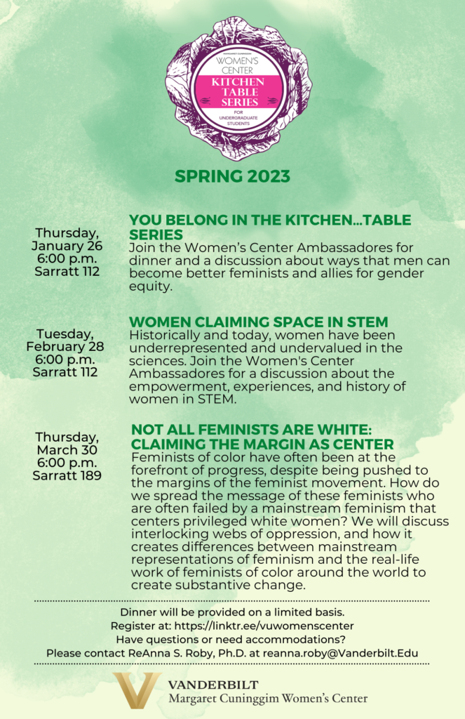 Kitchen Table Series | Margaret Cuninggim Women's Center | Vanderbilt ...