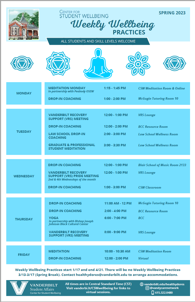 Weekly Wellbeing Practices | Center for Student Wellbeing | Vanderbilt ...
