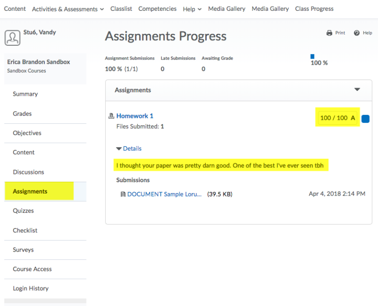 How do I see my Assignment grades and feedback? | Brightspace Support ...