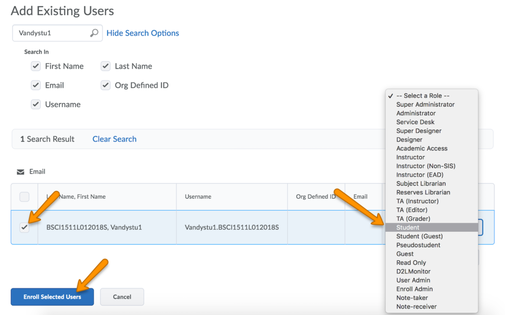 Adding users to a course | Brightspace Support | Vanderbilt University