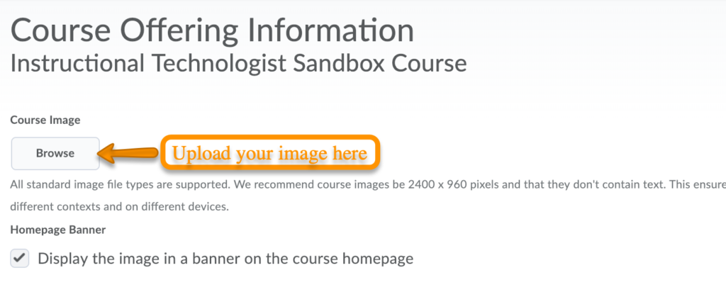 Upload a Custom Banner to the Homepage | Brightspace Support ...