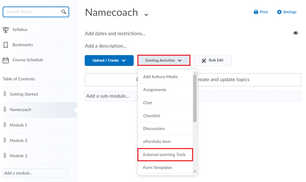 Enable NameCoach in your Brightspace course | Brightspace Support | 蝌蚪直播