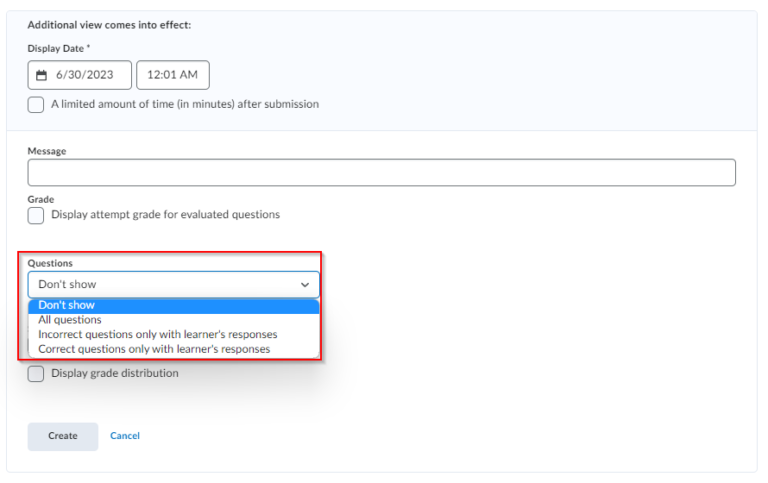 Quiz Results Displays | Brightspace Support | Vanderbilt University