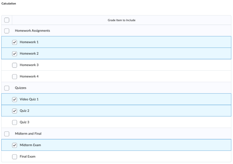 Creating a Calculated Grade Item | Brightspace Support | Vanderbilt ...