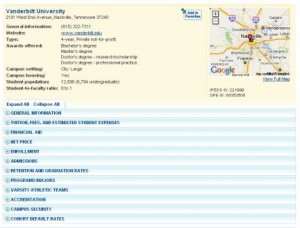 Using College Navigator | The Vandy Admissions Blog | Vanderbilt University