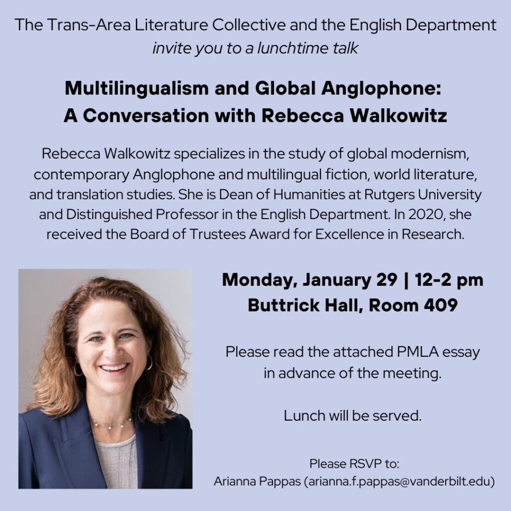 Jan. 29 | Multilingualism and Global Anglophone: A Conversation with ...