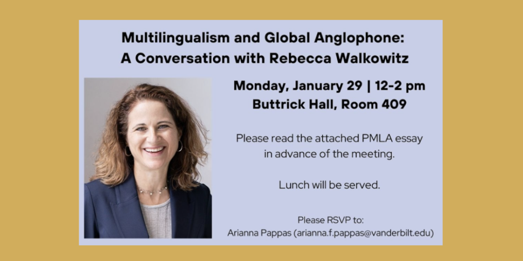 Jan. 29 | Multilingualism and Global Anglophone: A Conversation with ...
