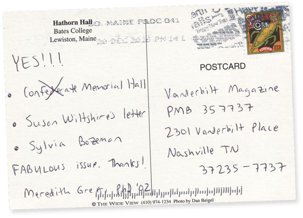 Readers’ Letters, Winter 2017 | Vanderbilt University