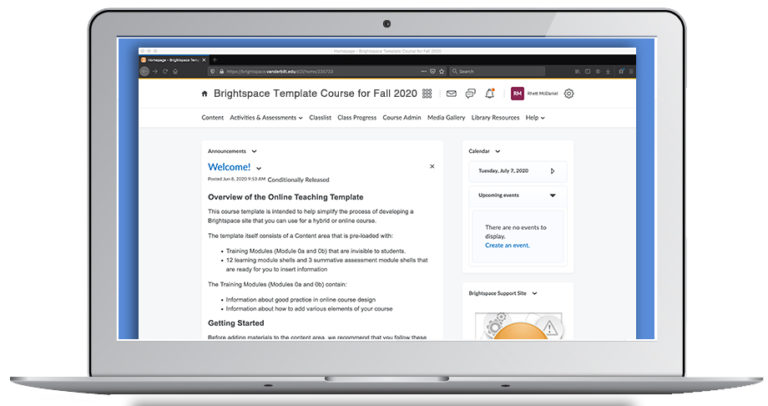 Brightspace Course Template | Center for Teaching | Vanderbilt University