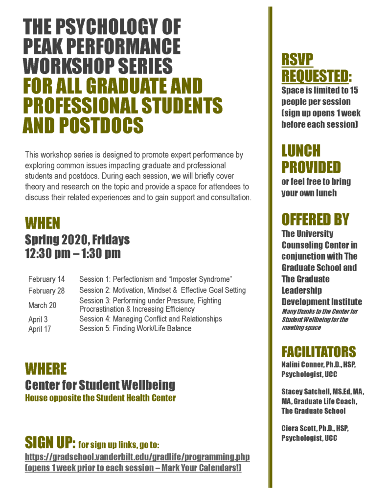 The Psychology of Peak Performance Workshop Series | BRET Career Development ASPIRE Program ...