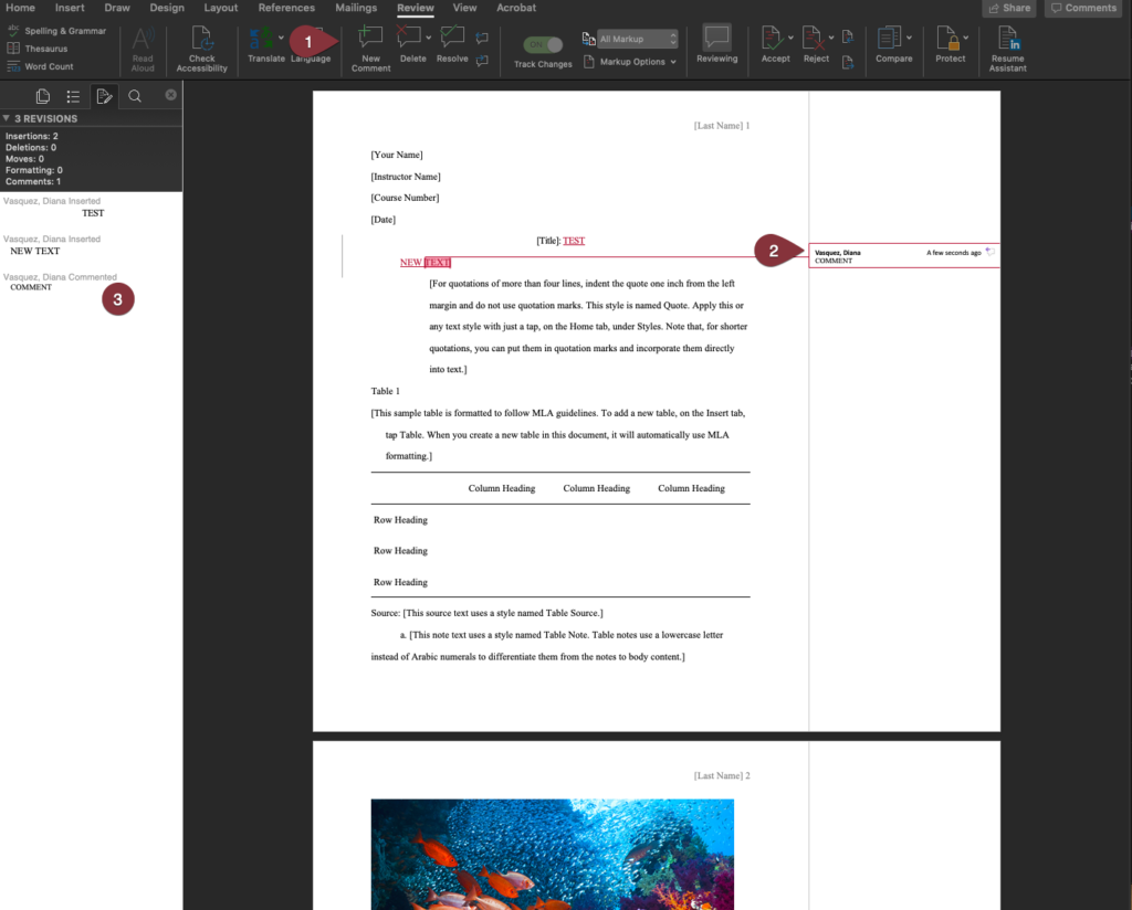How to track changes and add comments in Microsoft Word (MAC OS ...