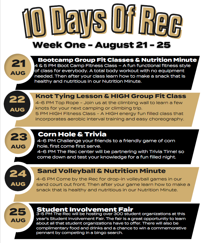 10 Days of Rec | David Williams II Recreation and Wellness Center ...