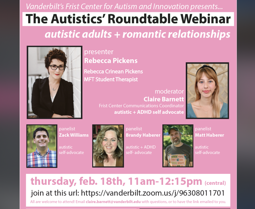February 18th webinar to cover autism & romantic relationships | Frist ...
