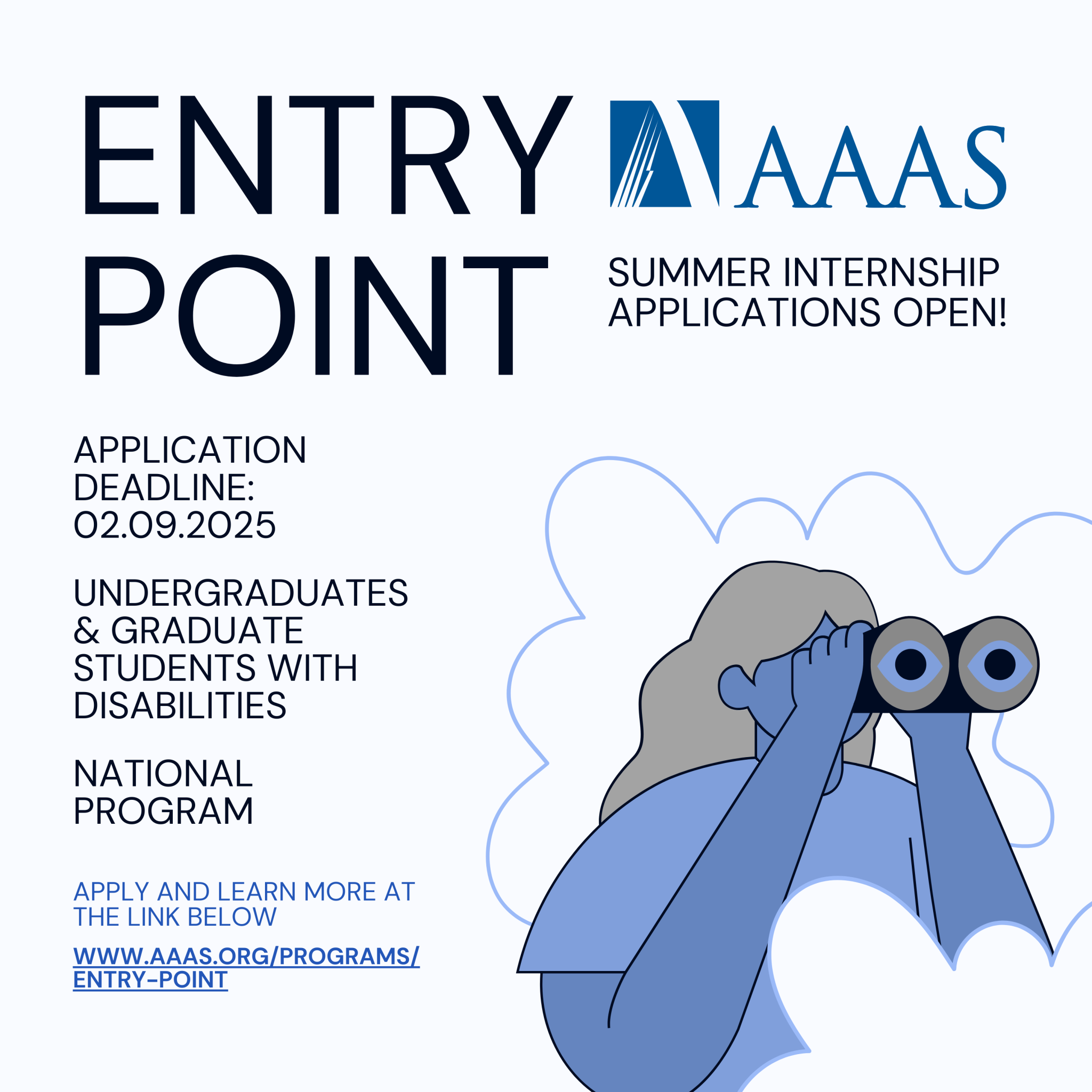 Students with Disabilities to Apply for the AAAS Entry Point! Summer Internship for Students ...